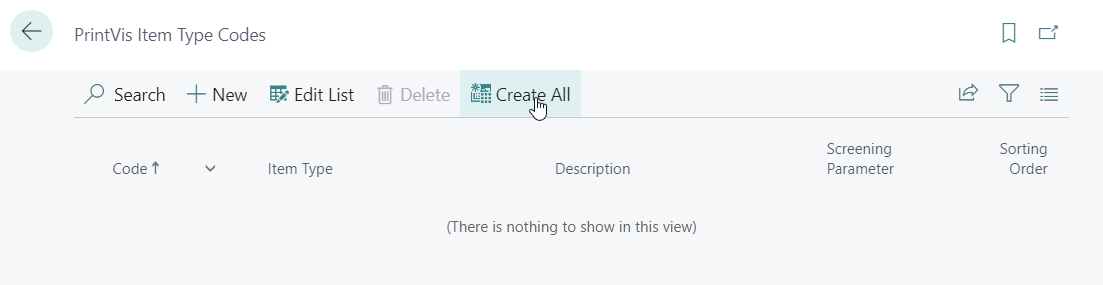 Item Type Codes and filters - PrintVis Documentation